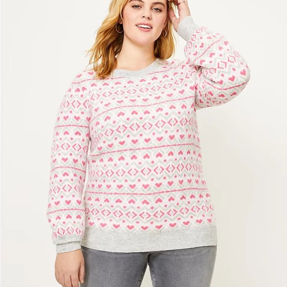 LOFT | Sweaters | Loft Plus Heart Sweater | Poshmark